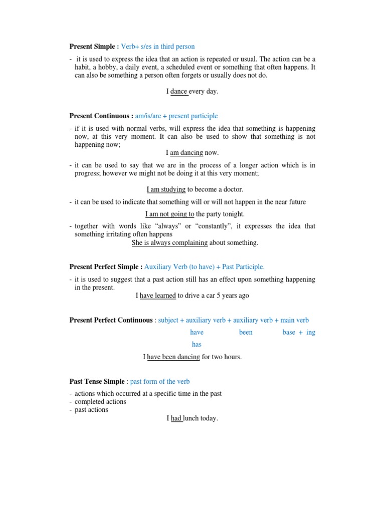 Timpuri Engleza | PDF | Perfect (Grammar) | Languages