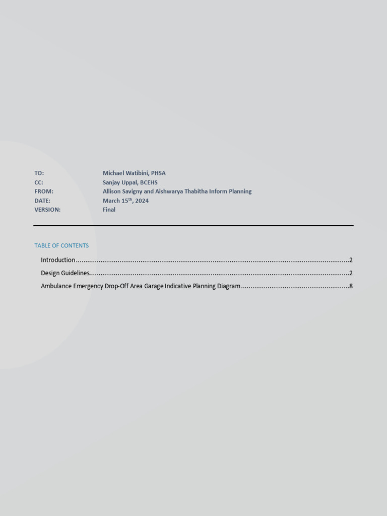 Design Requirements For ED Ambulance Drop-Off Bay - Final - S3 Updated ...