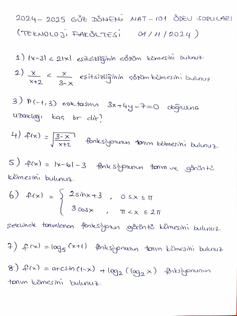 Mat-101 Odev Sorulari | PDF