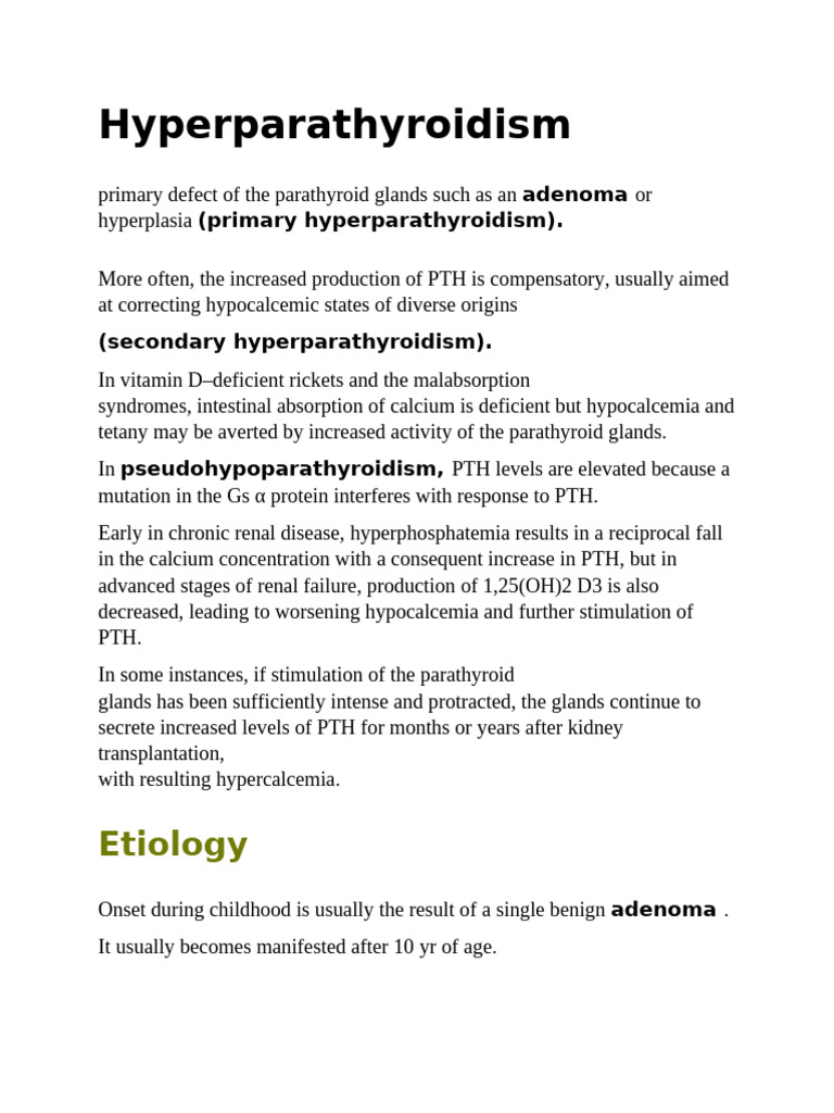 Hyperparathyroidism 2 | PDF | Diseases And Disorders | Medical Specialties