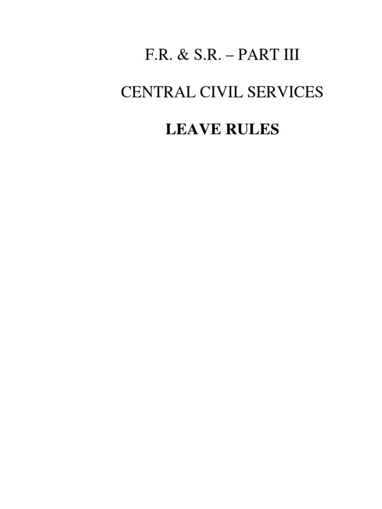 CCS (Leave) Rules | PDF | Civil Service | Pension
