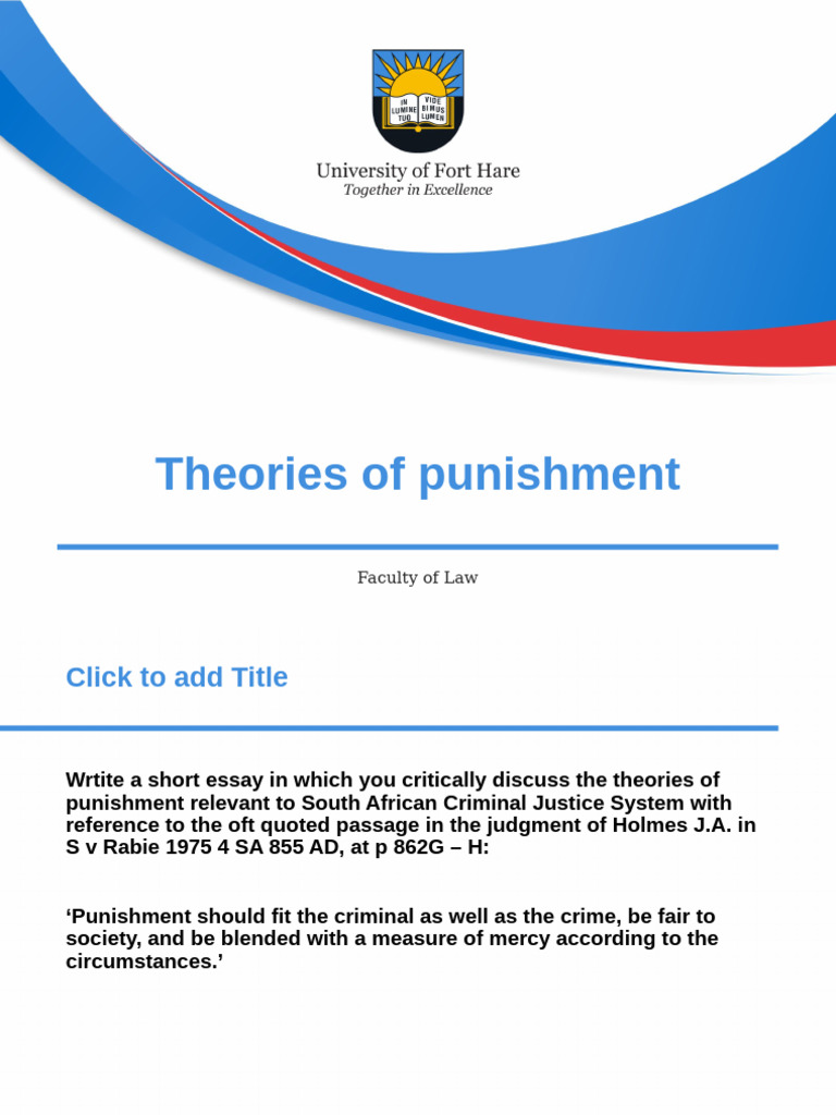 Theories of Punishment 2025 | PDF
