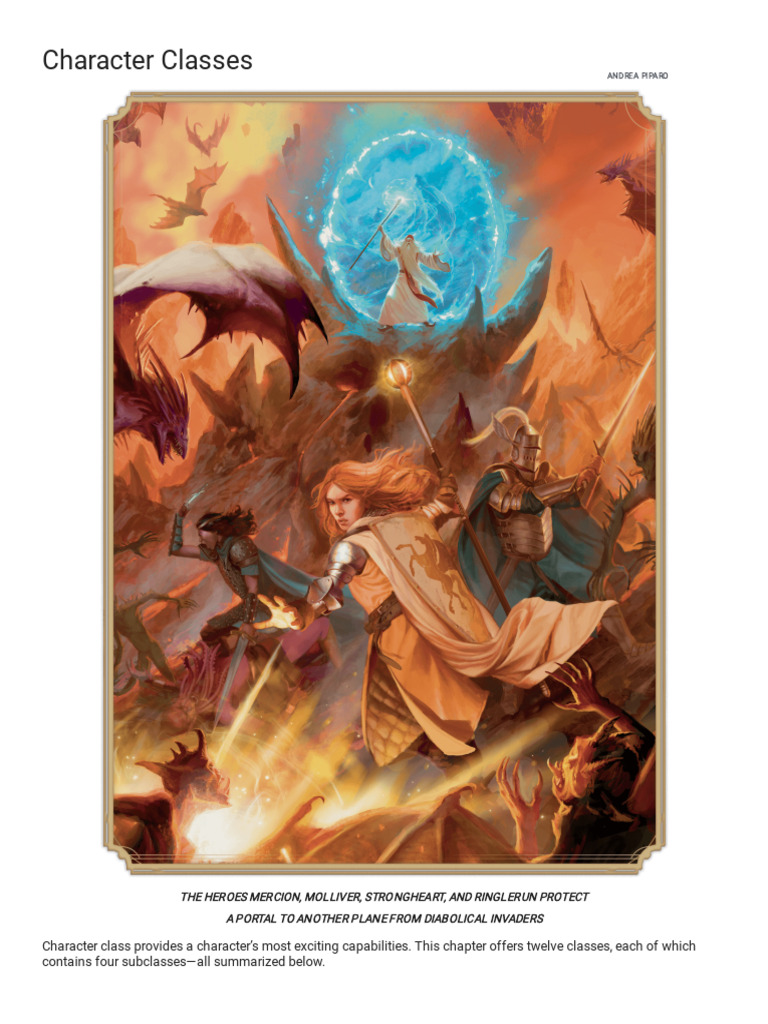 D&D Character Classes Overview | PDF | Gary Gygax Games | Dungeons ...