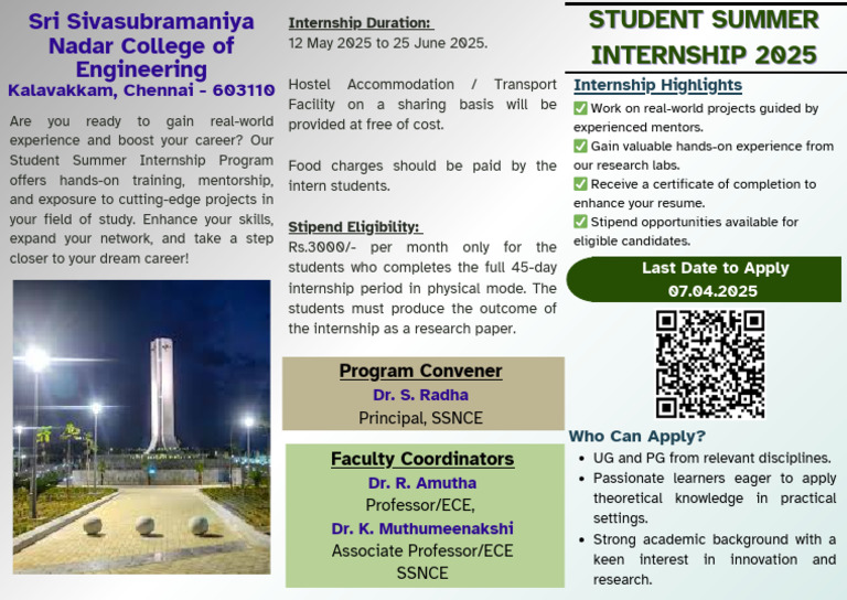 Student Summer Internship Brochure | PDF | Internship | Job Hunting