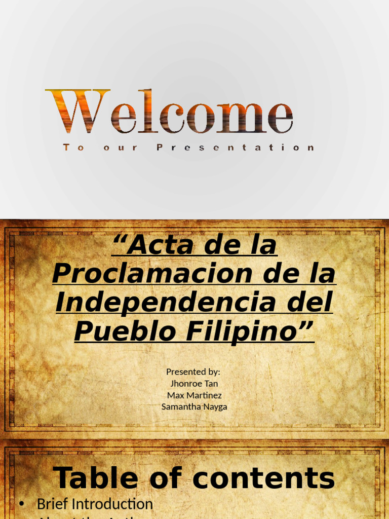 Acta de La Proclamacion de La Independencia Del Pueblo Filipino | PDF ...