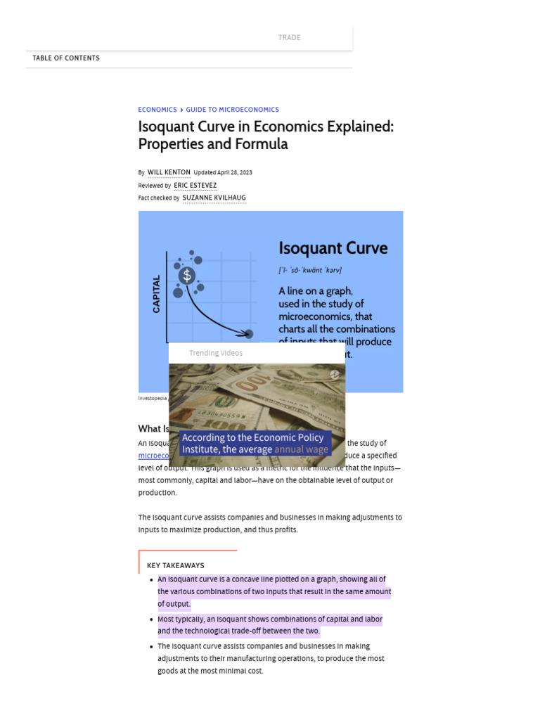 Isoquant Curve in Economics Explained - Properties and Formula | PDF ...