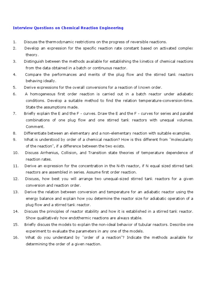 Cre Question | PDF | Chemical Reactor | Reaction Rate