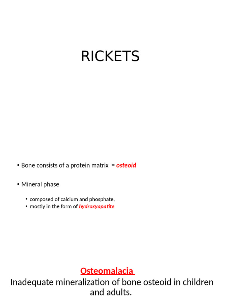Rickets | PDF | Vitamin D | Bone