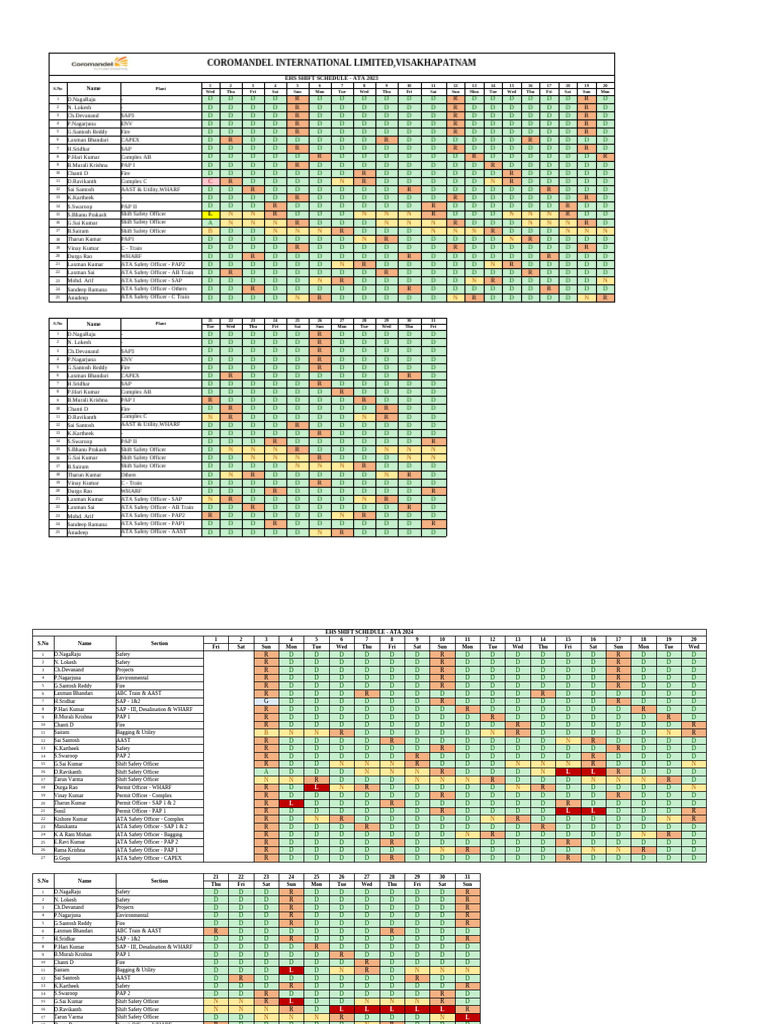 Shift Schedule ATA 2024 | PDF | Cinema Of India