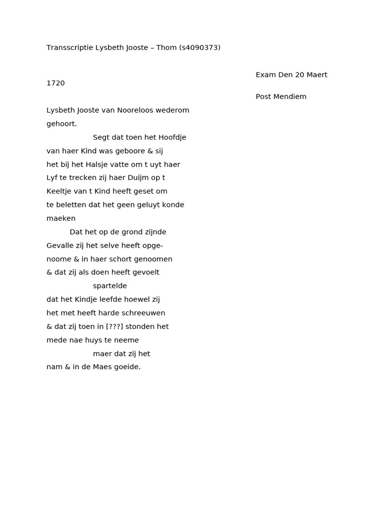 Transscriptie Lysbeth Jooste | PDF