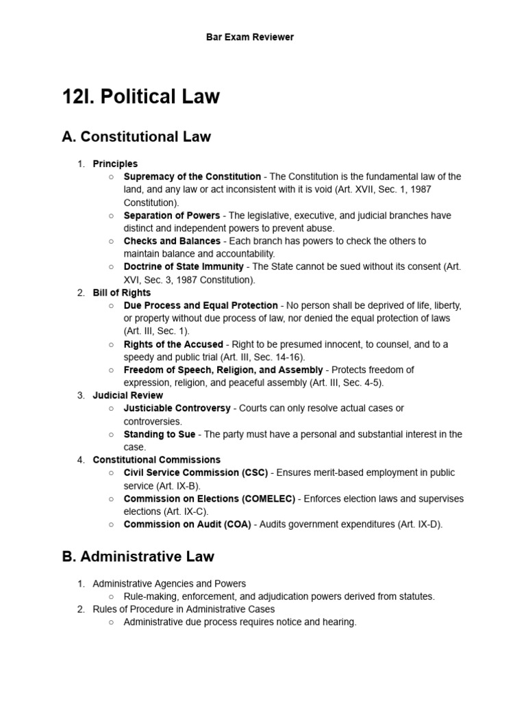 Bar Exam Reviewer 2025 | PDF | Habeas Corpus | Search And Seizure