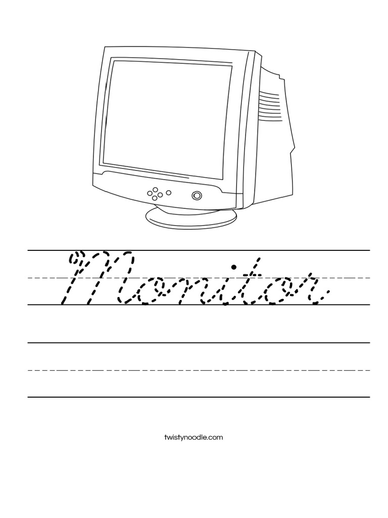 Monitor Worksheet - Cursive - Twisty Noodle | PDF