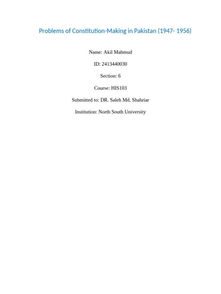 Constitution-Making Challenges in Pakistan | PDF | Pakistan | Constitution