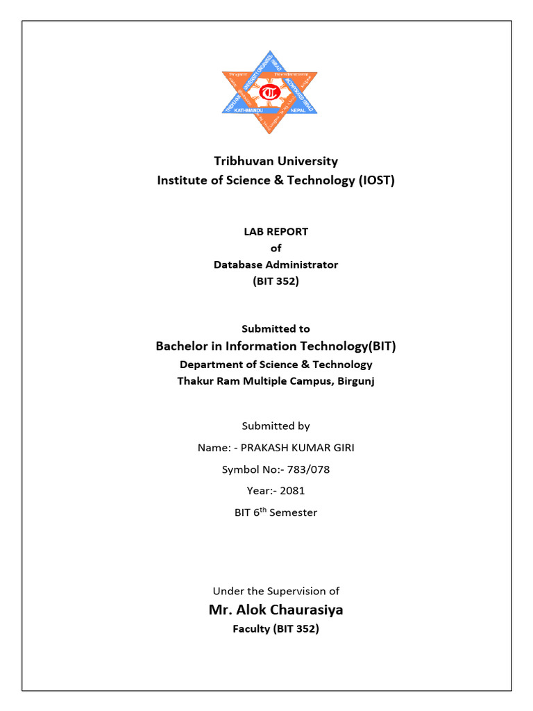 DBA Report | PDF | Databases | Command Line Interface