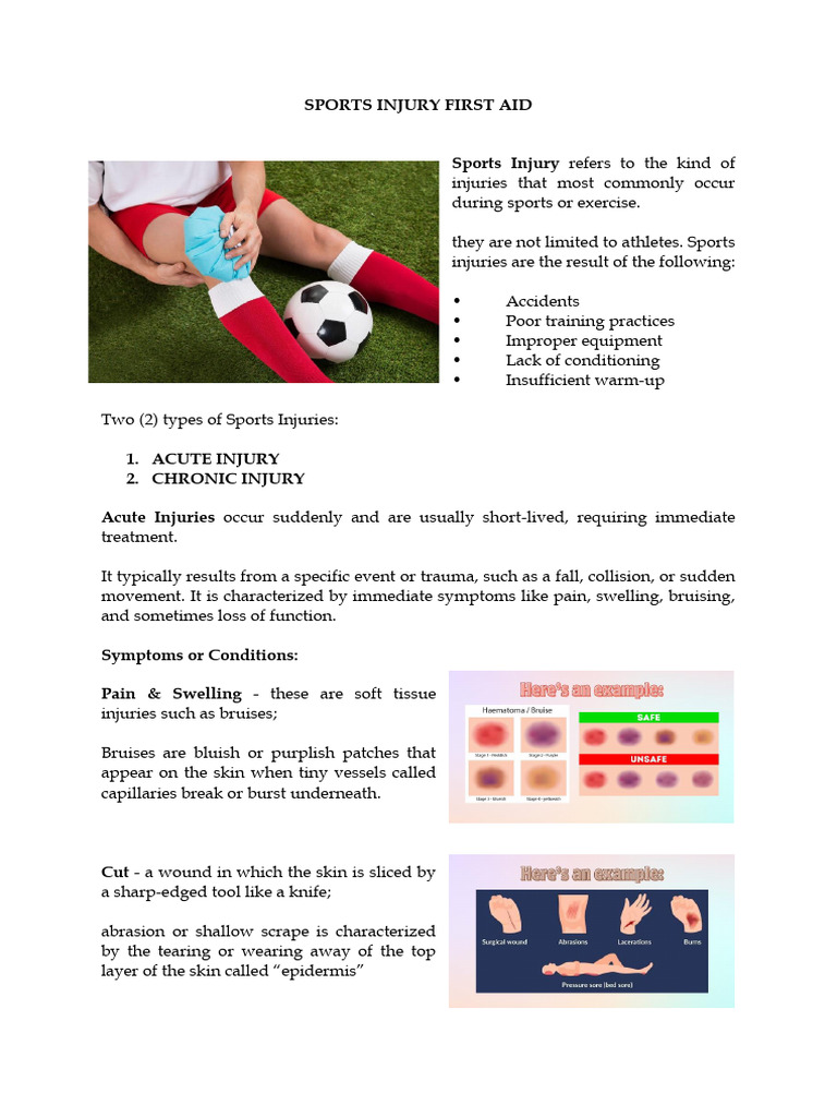 Sports Injury First Aid Lecturette 1 | PDF | Diseases And Disorders ...