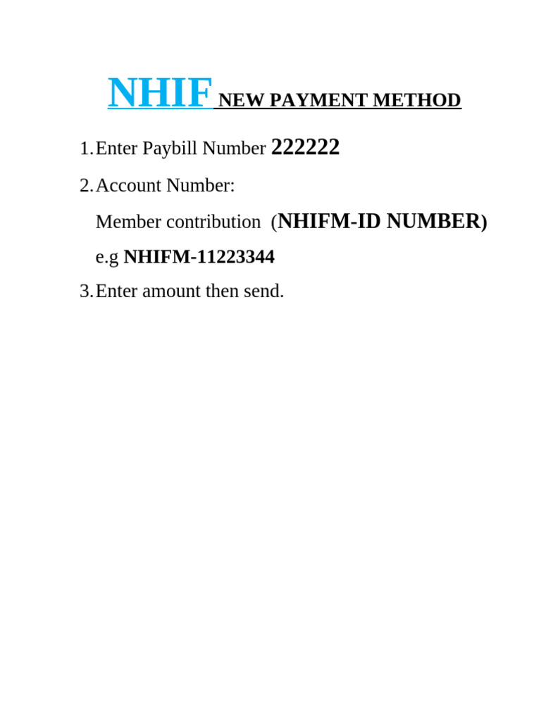 Nhif New Payment Method | PDF