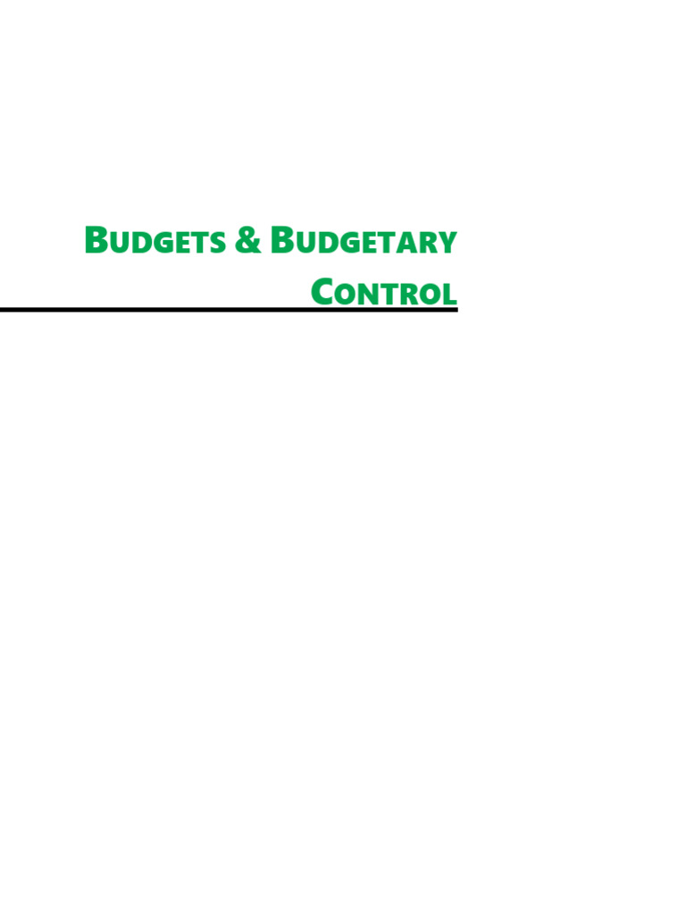 Budget and Budgetary Control (1) 2 | PDF | Budget | Expense