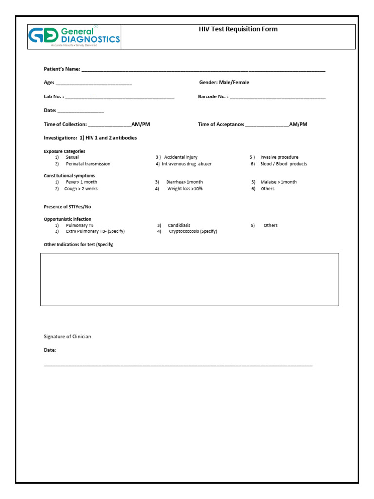 Gd-Hiv Form | PDF