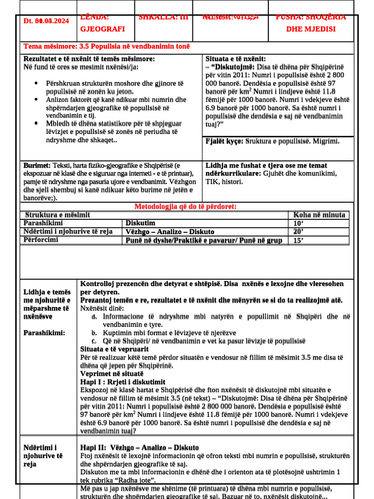 Ditari KL 6. Java 4, Periudha 3 | PDF