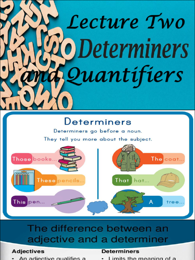 UNIT 2 Lecture2 Determiners Quantifier | PDF | Noun | Plural