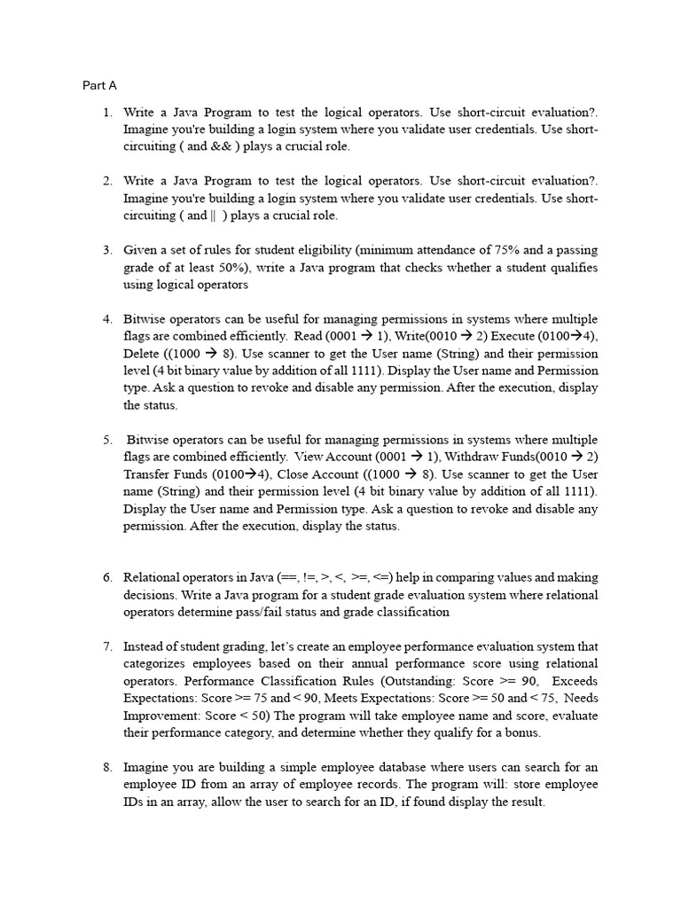 Java Programs for Logical and Bitwise Operations | PDF | Method ...