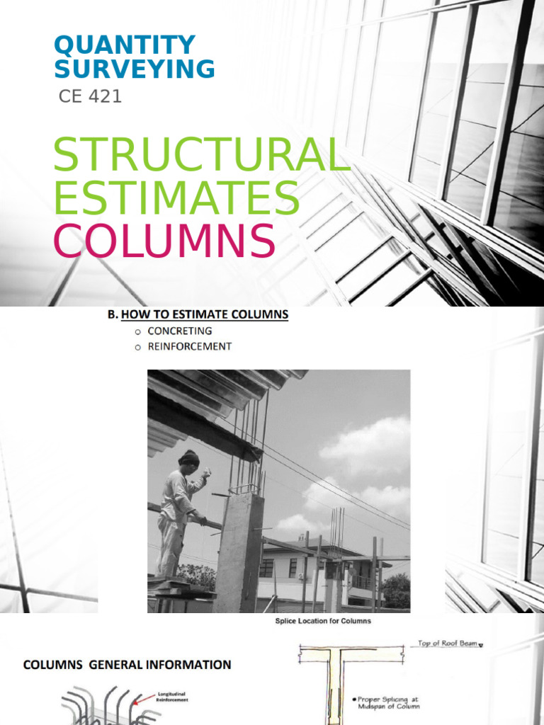 Estimating Strucutral Plans COLUMNS | PDF