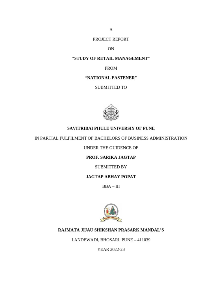 Retail Management Project | PDF