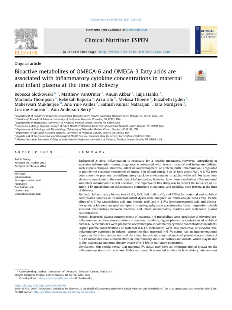 Bioactive Metabolites of OMEGA 6 and OMEGA 3 Fatty | PDF | Inflammation ...