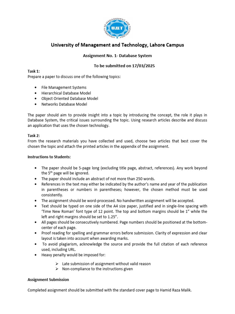 Assignment No 1 DS UMT | PDF