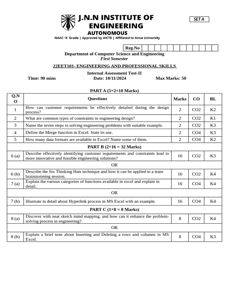 Iat Ii Set A | PDF | Cognition | Cognitive Science