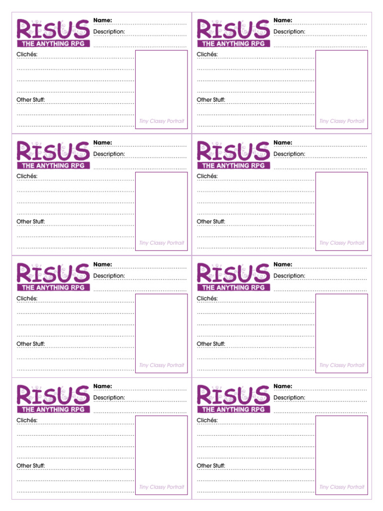Risus Character Card | PDF