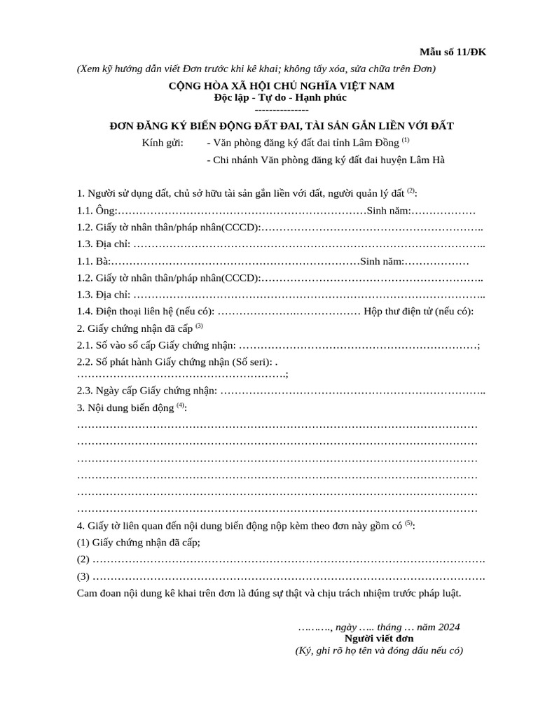 Don DKBD Mau So 11 | PDF