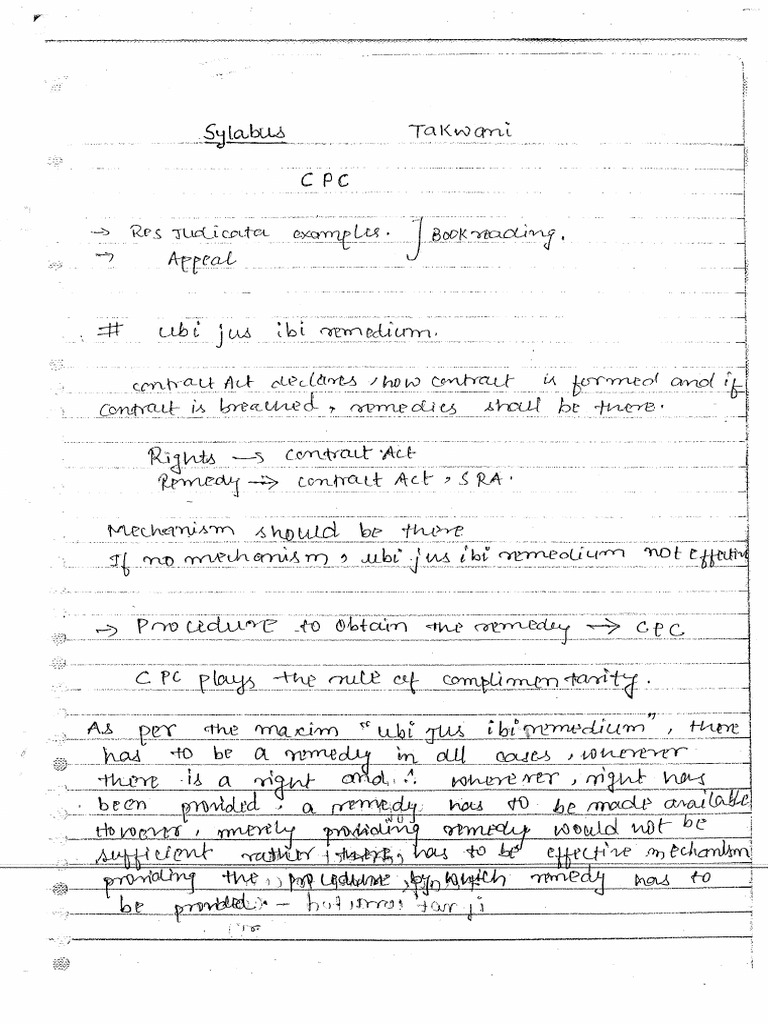 CPC Handwriting Notes | PDF