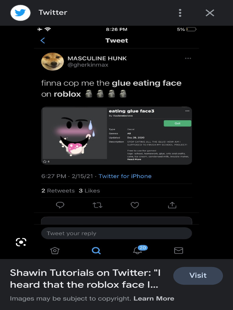 Eating Glue Face Roblox - Google Search | PDF