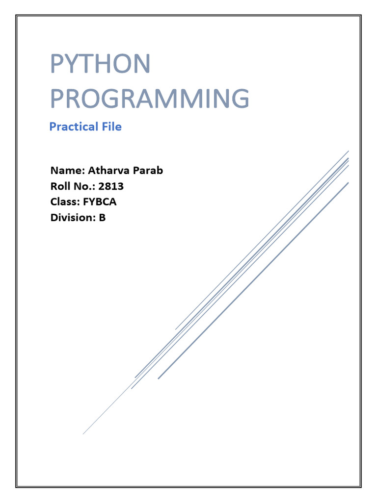 Atharva Python Practical | PDF | Function (Mathematics) | Python (Programming Language)