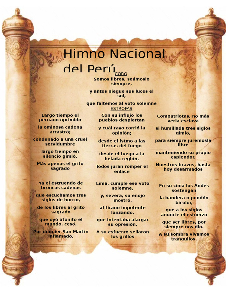Himno Per | PDF | Canciones patrióticas | Himnos