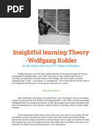 Wolfgang Kohler | PDF | Insight | Learning