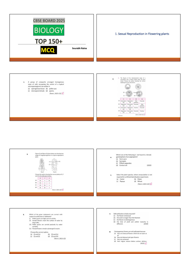150+ Bio All CH MCQS | PDF