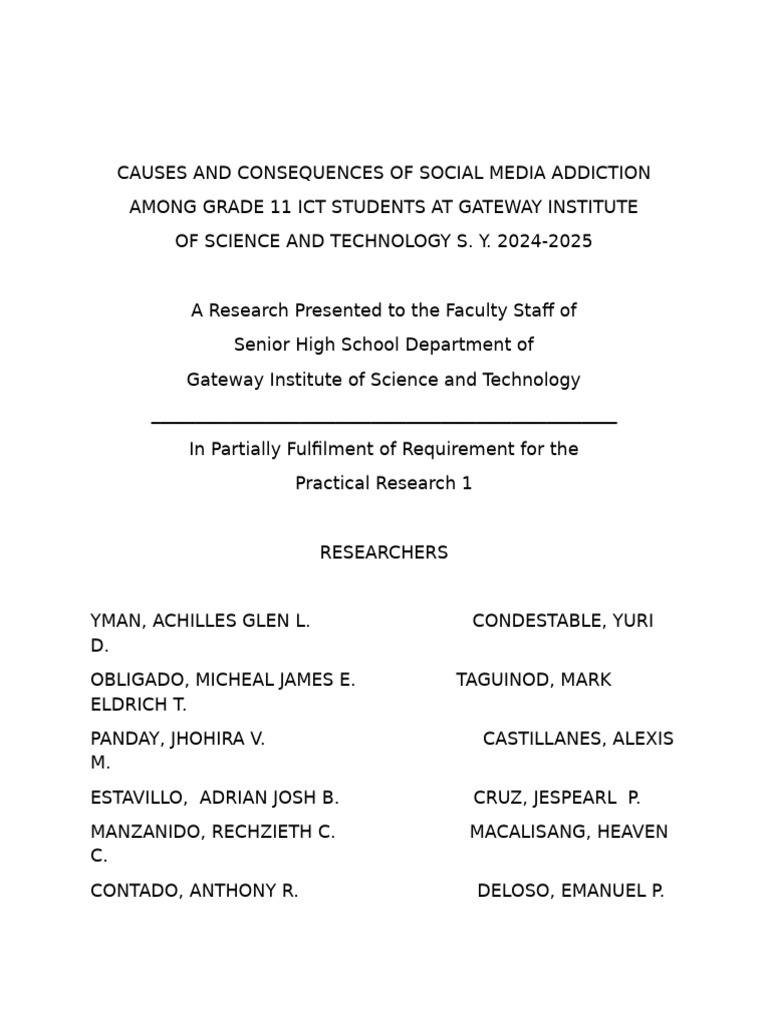 Research Grade 11 Ict Am A 1 | PDF | Social Media | Popular Culture ...