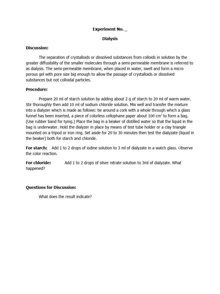 Dialysis | PDF