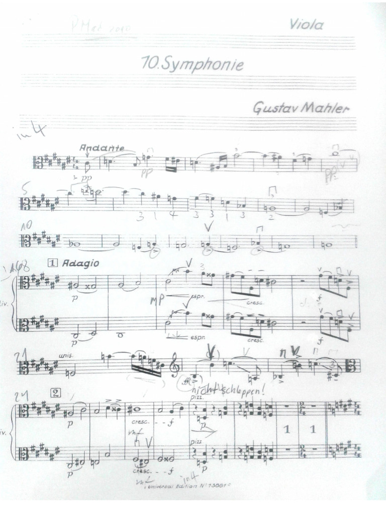 Viola Sinfonia 10 de Mahler | PDF
