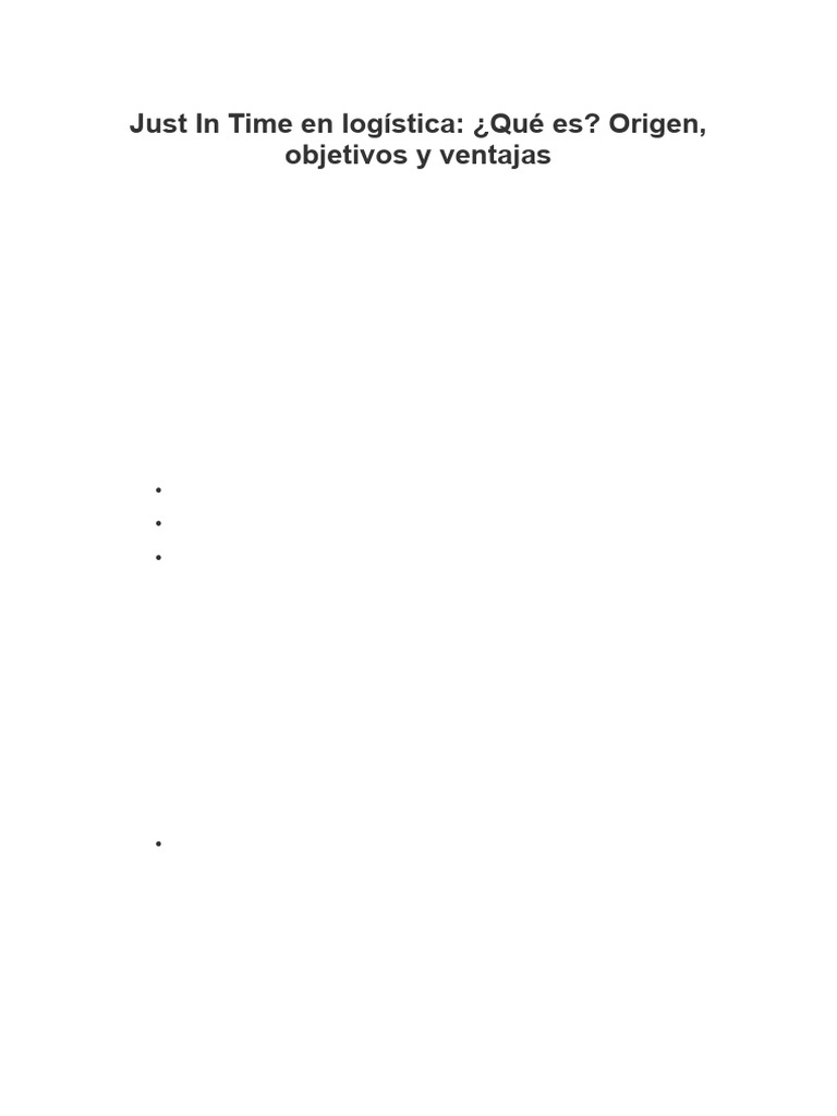 Just in Time en Logística | PDF | Lean Manufacturing | Logística