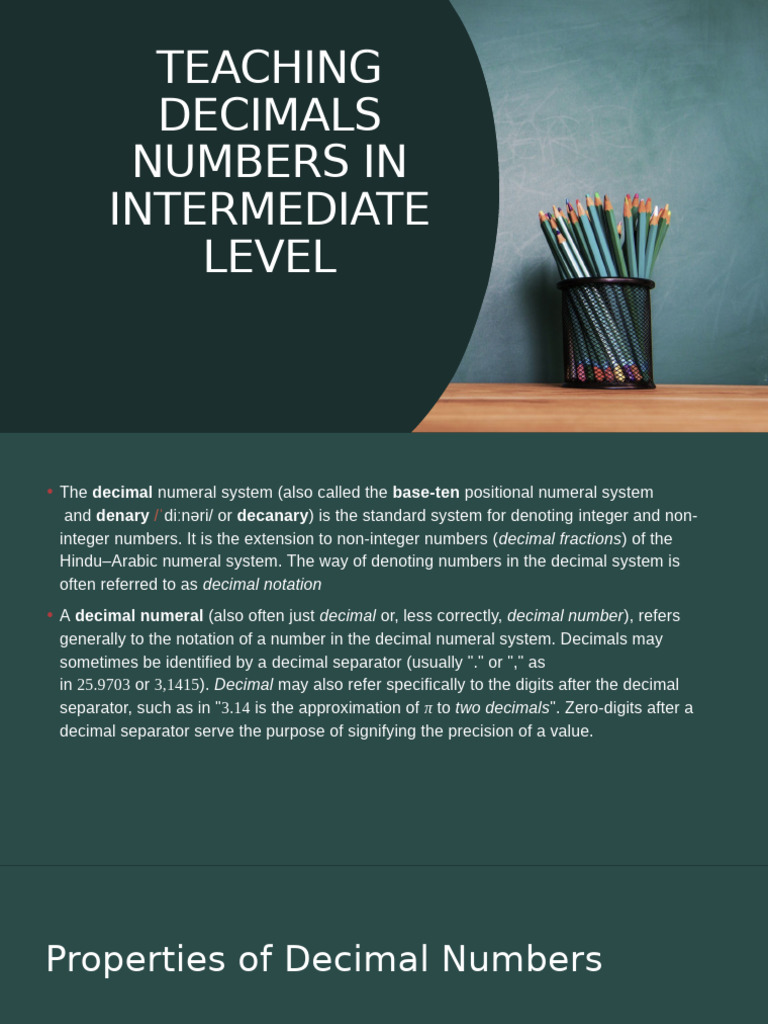 Teaching Decimals for Intermediate Students | PDF | Decimal | Numbers