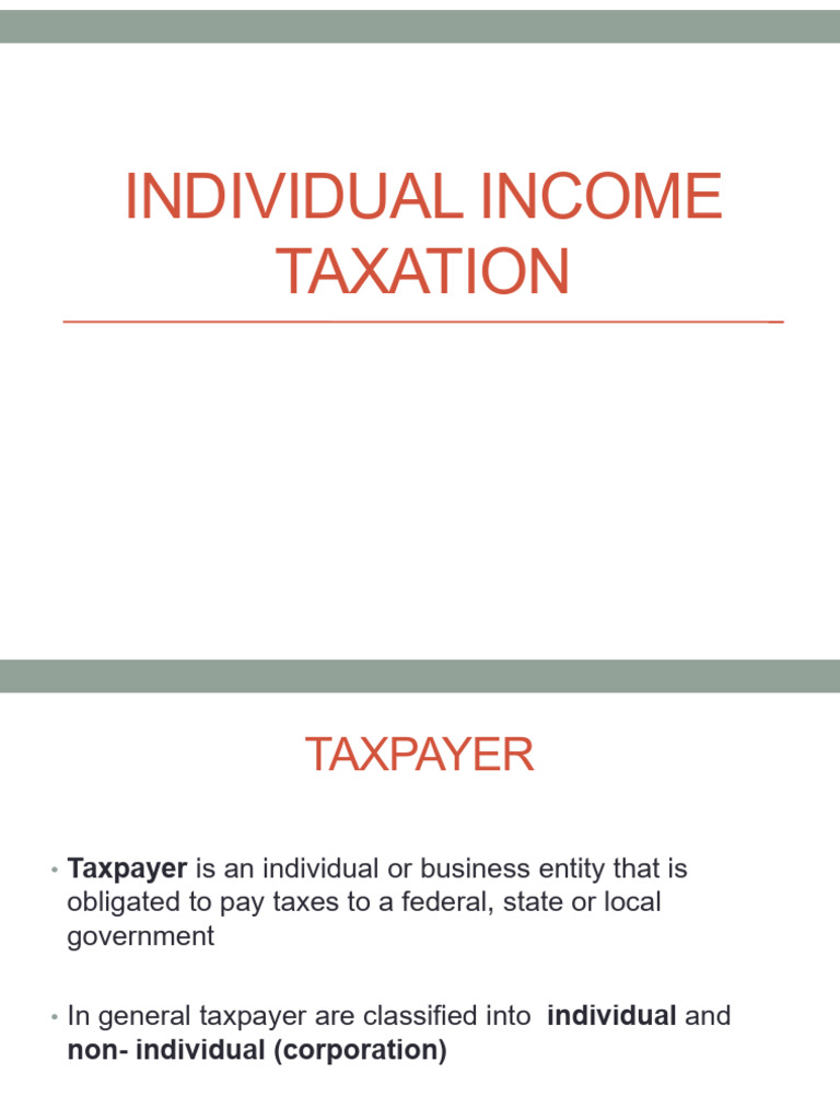 Classification of Individual Tax Payer | PDF | Citizenship | Taxpayer