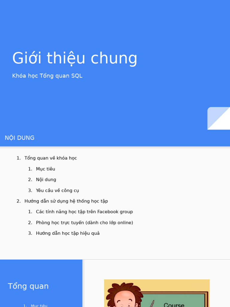 Giới Thiệu Chung Về Khóa Học Tổng Quan SQL | PDF