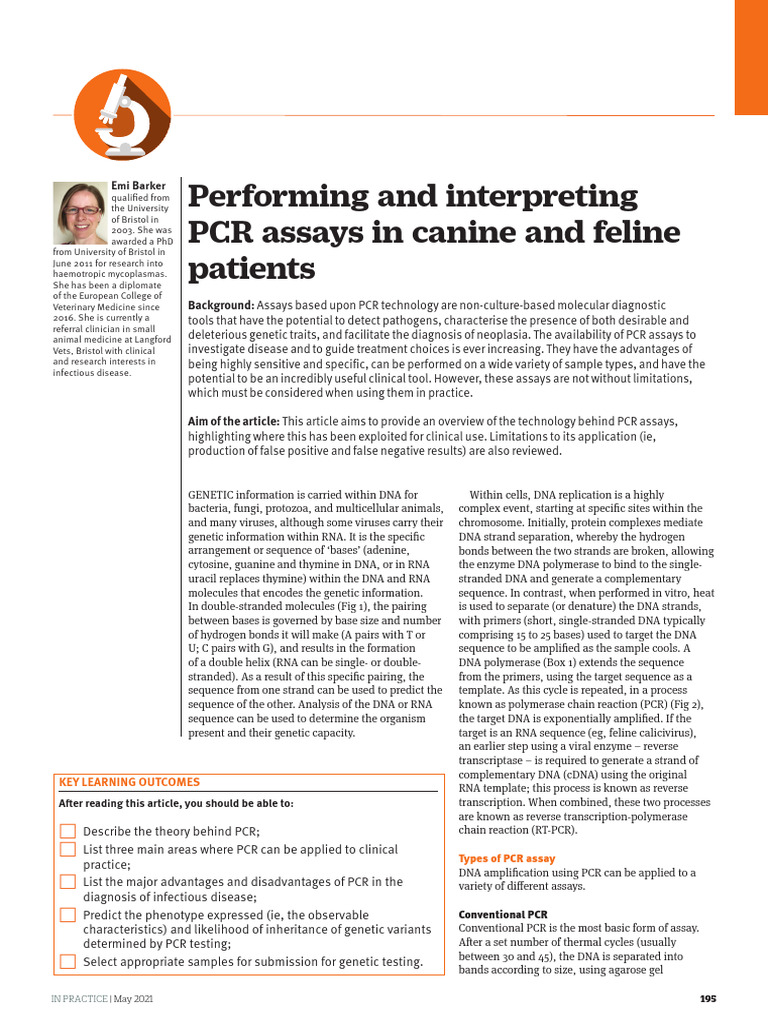 PCR Assays in Canine and Feline Medicine | PDF | Dominance (Genetics ...