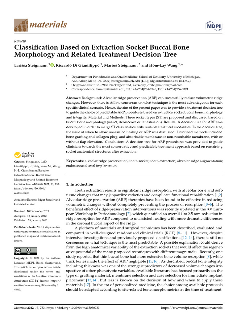 Classification Based on Extraction Socket Buccal Bone | PDF ...
