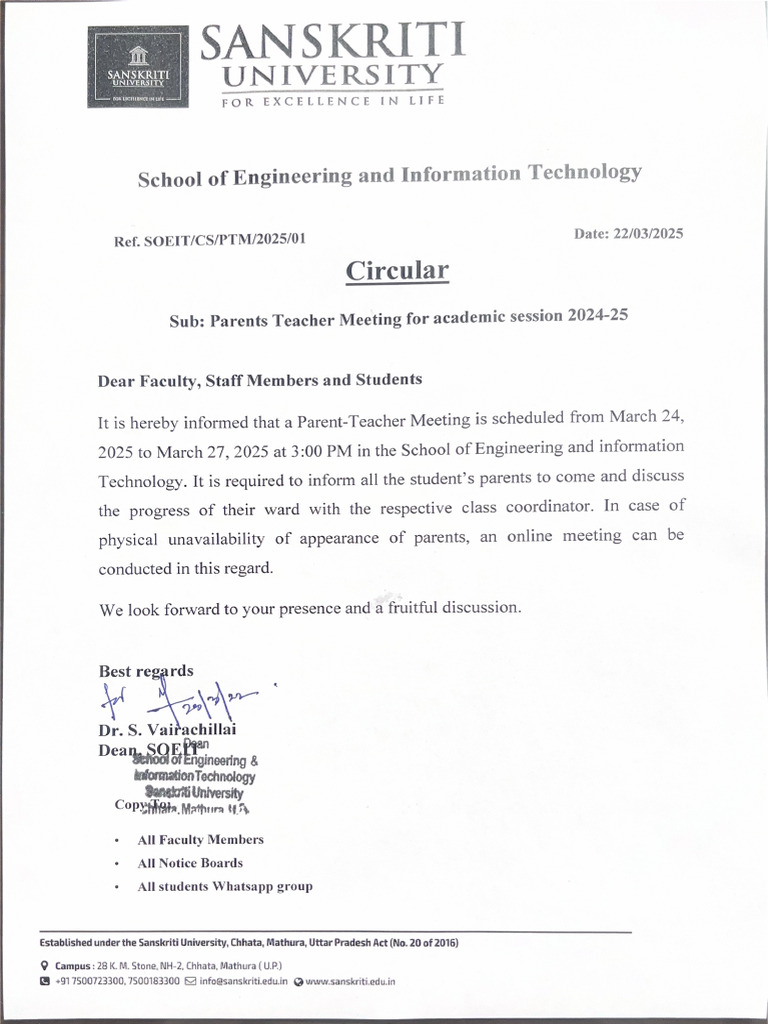 Circular PTM 2025 | PDF