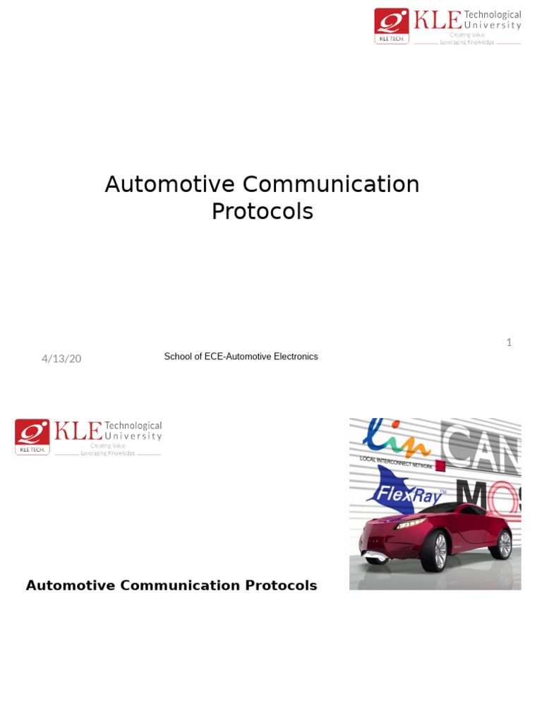 Chapter-V Automotive Communication Protocols | PDF | Network Topology ...