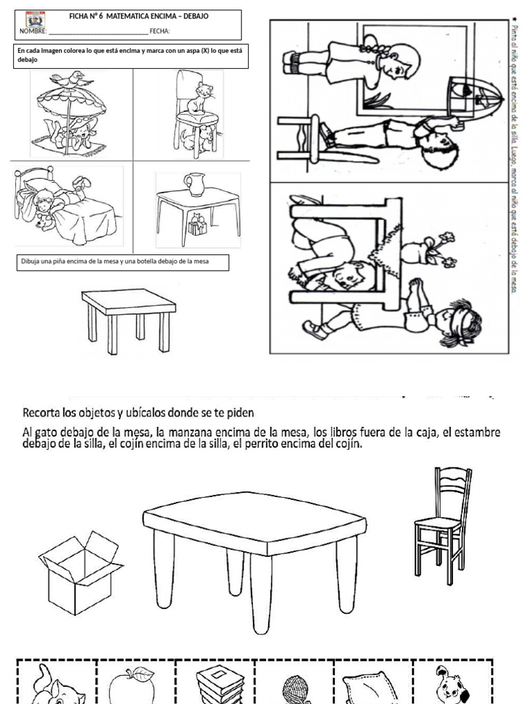 Ficha #6 Encima - Debajo | PDF